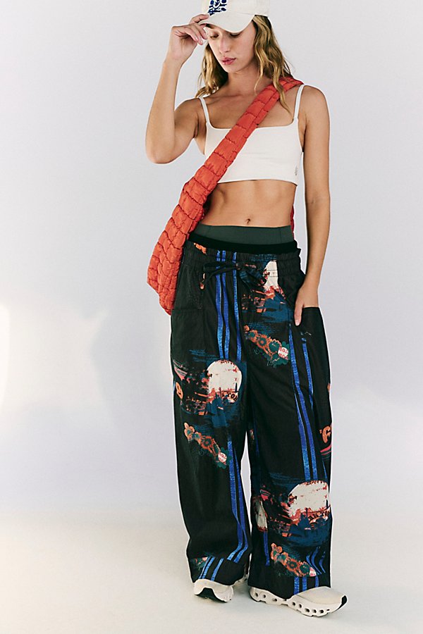 Free People Printed Fresh Start Pants In Billboard Dark